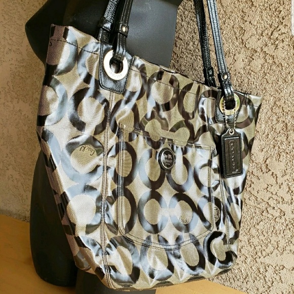 Coach | Bags | Coach Coated Canvas Alex Op Art Tote Bag 4264 | Poshmark